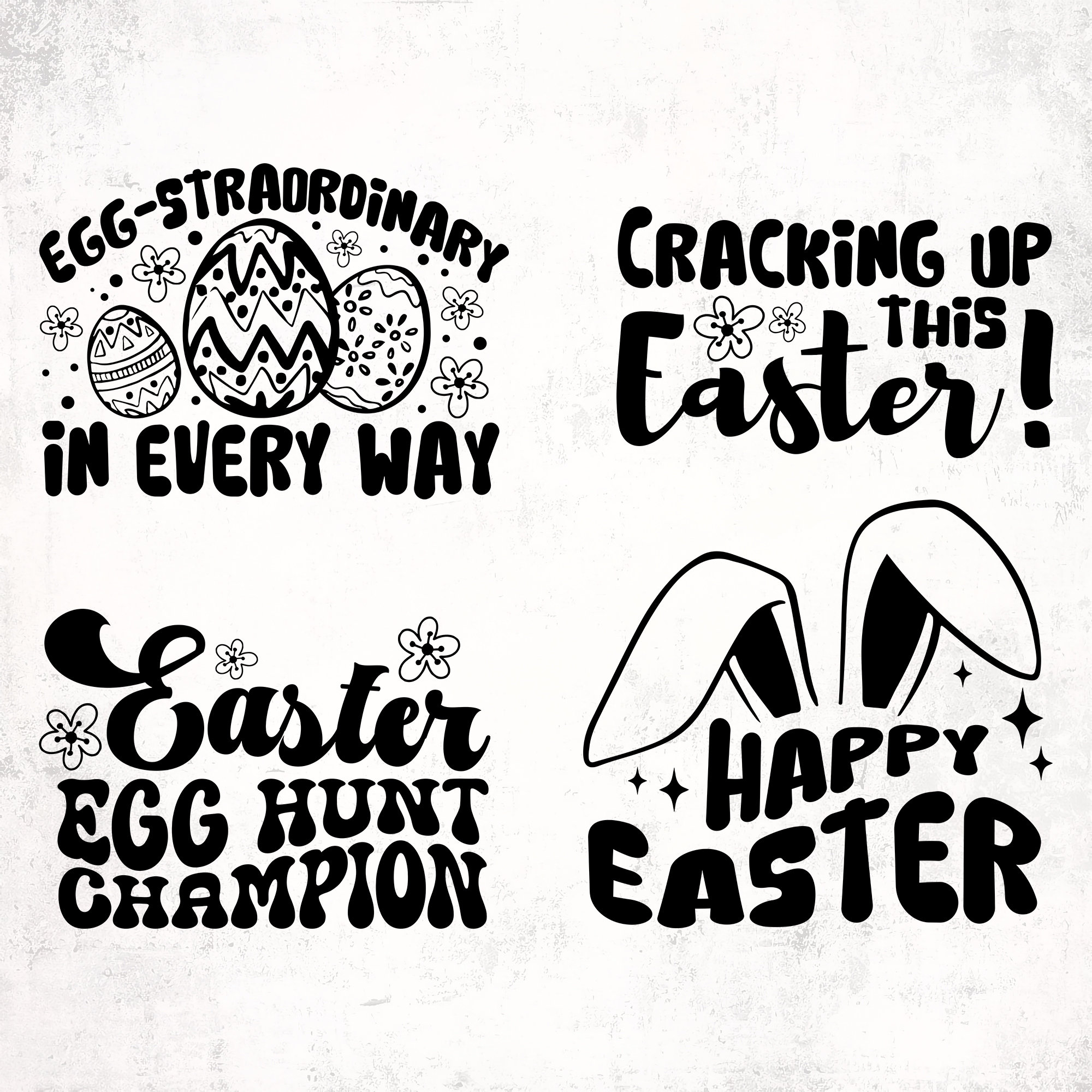 Happy Easter SVG Bundle, Easter SVG, Easter Quotes, Retro Easter Svg ...