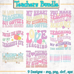 Teacher Valentine Svg Bundle, Teacher Valentine Shirt Svg, Teacher ...