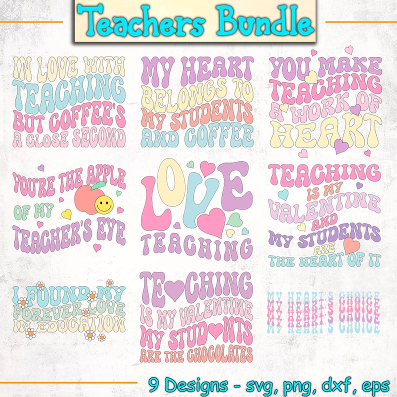 Teacher Valentine Svg Bundle, Teacher Valentine Shirt Svg, Teacher ...