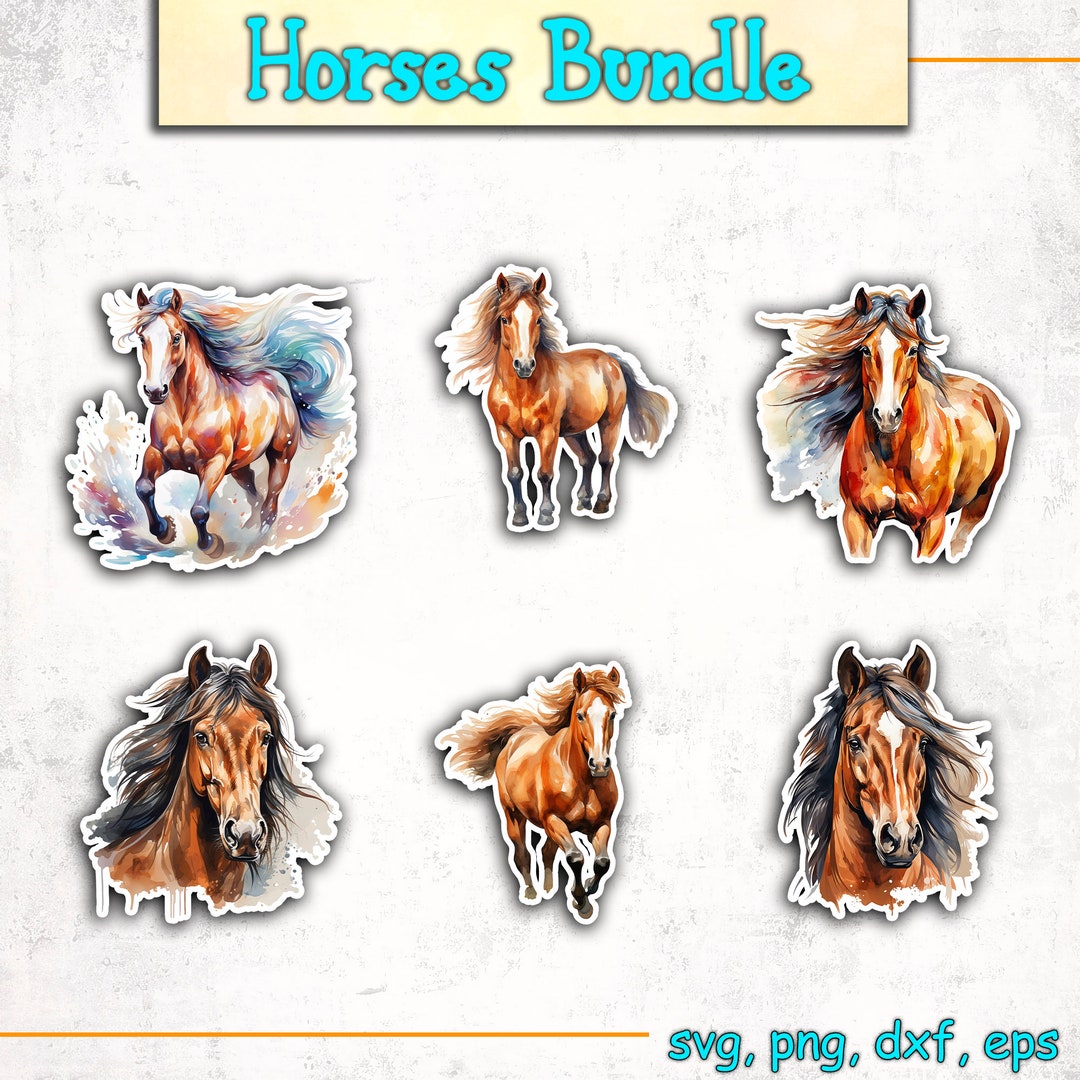 Printable Horse Stickers, Cute Horse Stickers, Cute Animal Stickers ...
