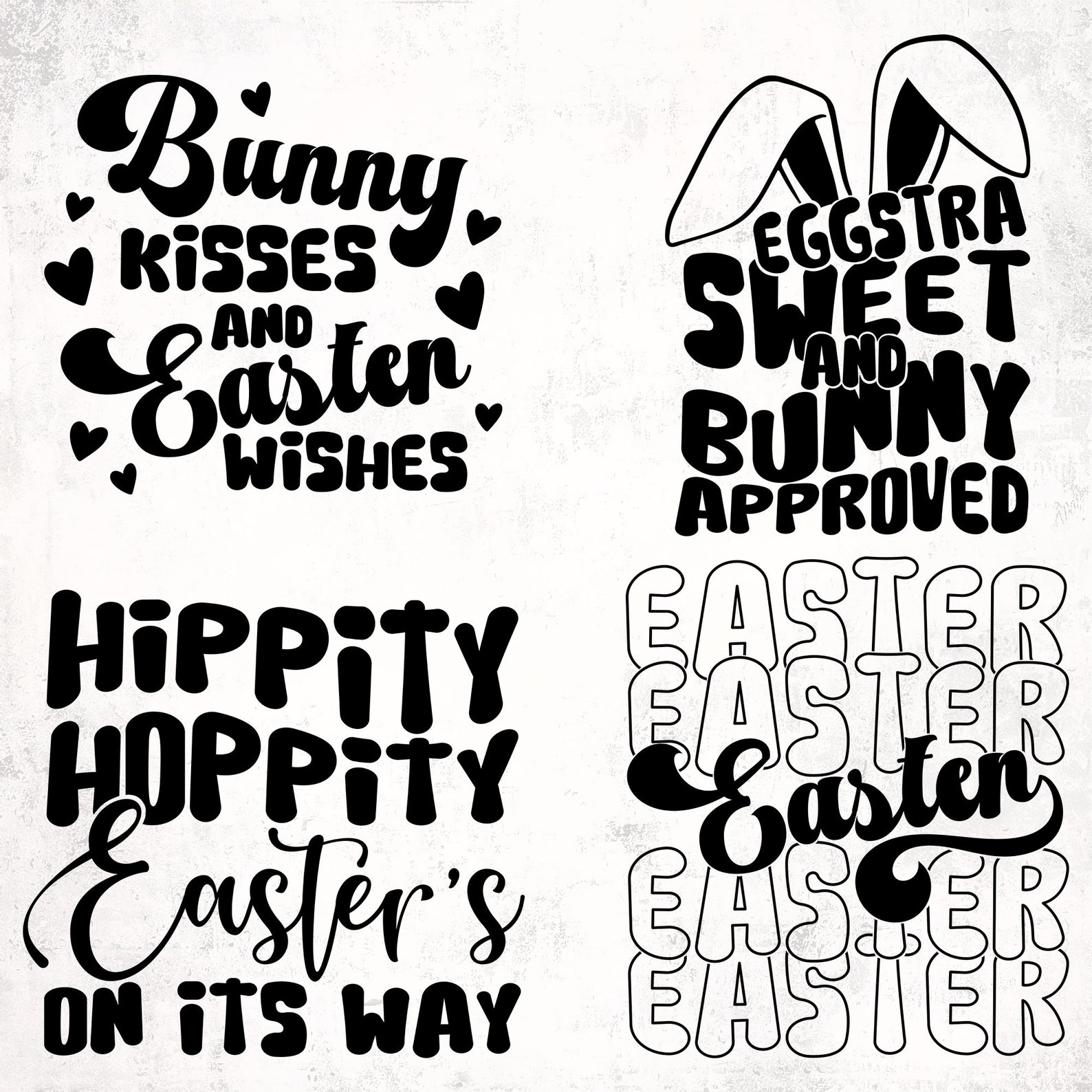 Happy Easter SVG Bundle, Easter SVG, Easter Quotes, Retro Easter Svg ...