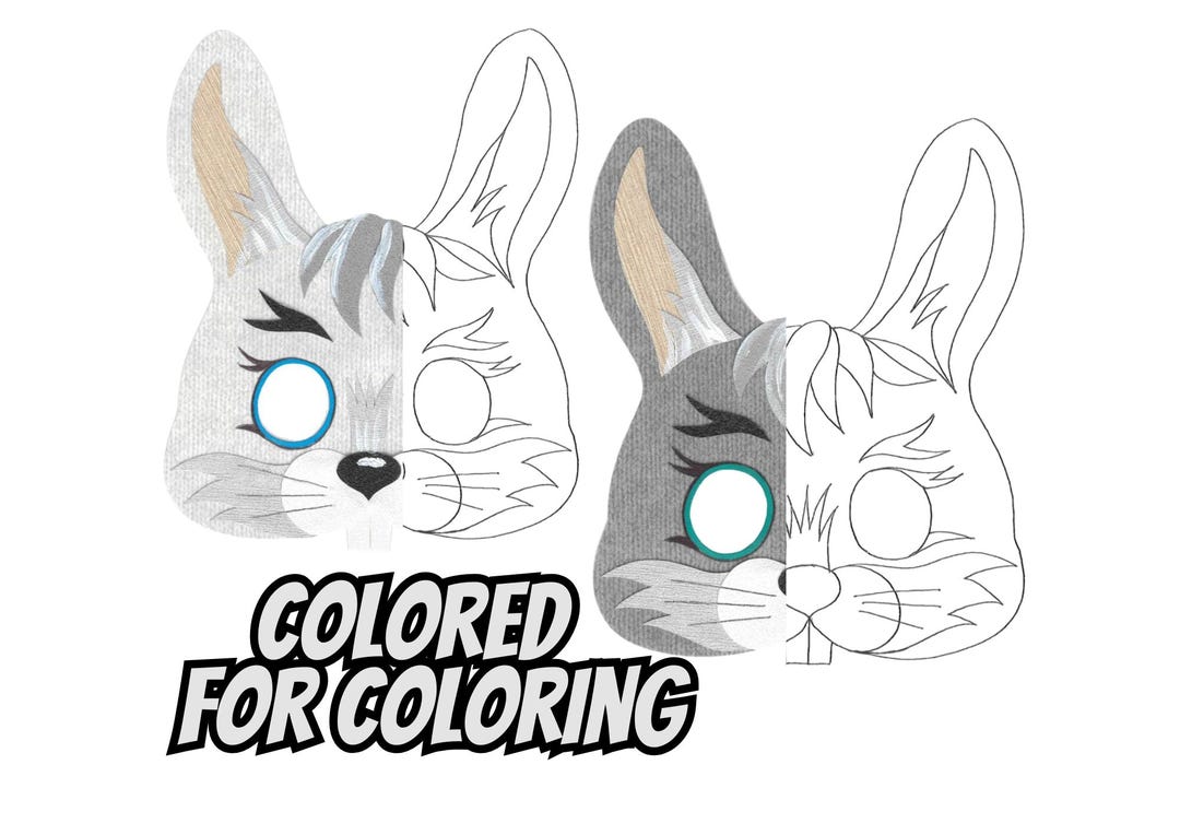 Printable Mask Bunny, Hare Mask, Printable Masks Animals, Christmas ...