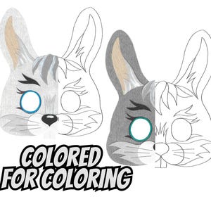 Printable Mask Bunny, Hare Mask, Printable Masks Animals, Christmas ...