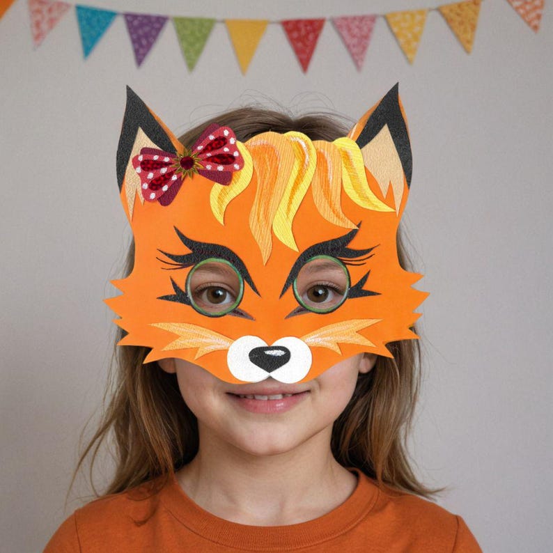 Printable Mask Fox, Fox Mask, Printable Masks Animals, Christmas Party ...