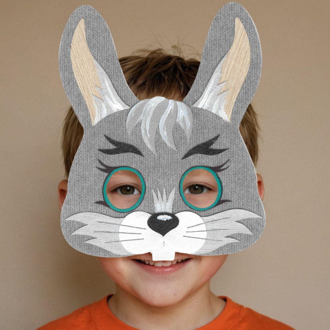Printable Mask Bunny, Hare Mask, Printable Masks Animals, Christmas ...