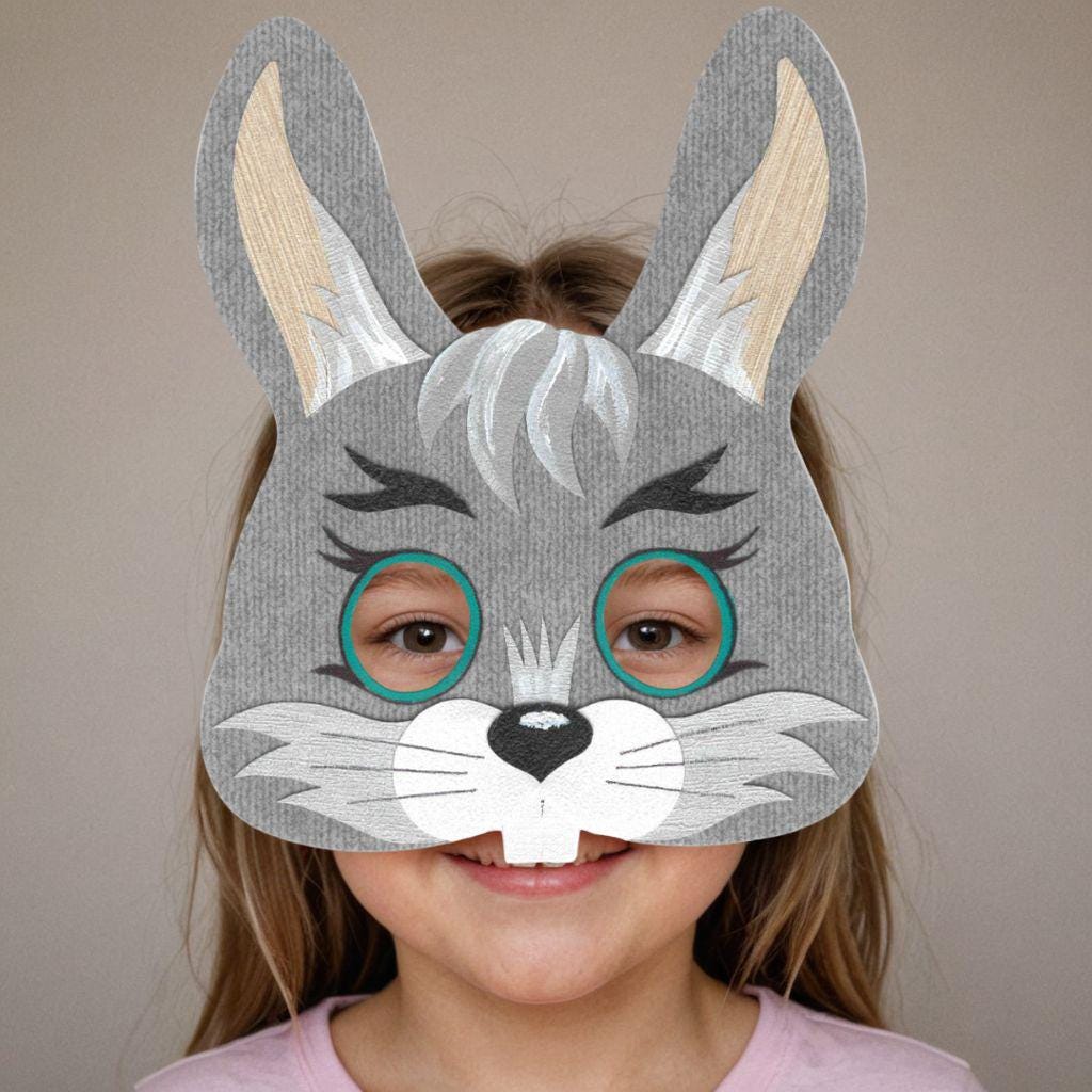 Printable Mask Bunny, Hare Mask, Printable Masks Animals, Christmas ...