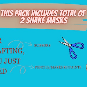 Printable Mask Snake, Snake KING Mask, Printable Masks Animals ...