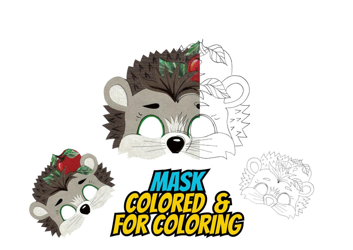 Printable Mask Hedgehog, Hedgehog Mask, Printable Masks Animals ...