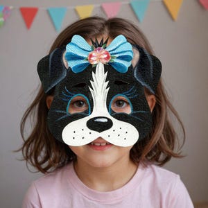 Printable Mask Black Dog, Bulldog Mask, Printable Masks Animals ...