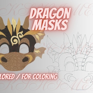 Printable Mask Dragon, Dragon Mask, Printable Masks Animals, Christmas ...