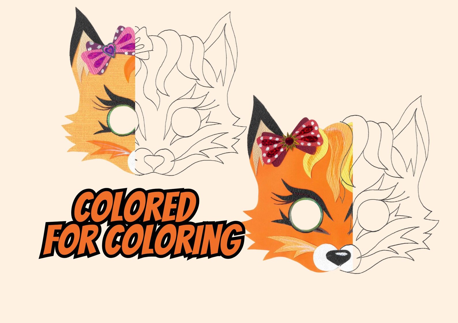 Printable Mask Fox, Fox Mask, Printable Masks Animals, Christmas Party ...