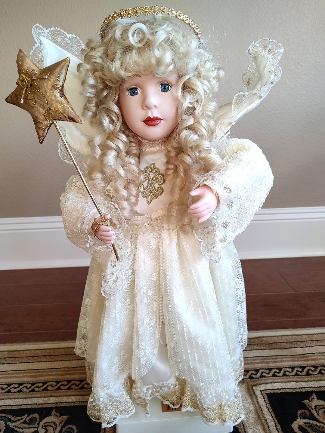 Animated Porcelain Christmas Angel Doll; Gabriella Angel; Christmas ...