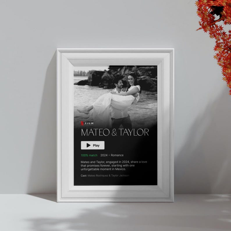 Custom Netflix Style Movie Poster for Couples - Personalized Valentine ...