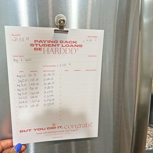 Student Loan Debt Tracker Printable Print Out Digital Download - Etsy