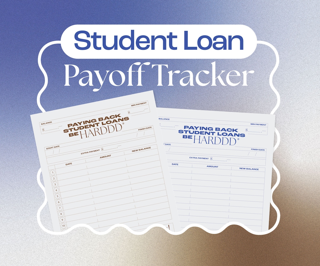 Sassy Student Loan Pay off Tracker Sheet 12 Month Simple Motivational ...