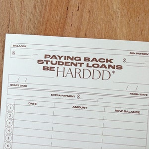 Sassy Student Loan Pay off Tracker Sheet 12 Month Simple Motivational ...
