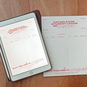 Student Loan Debt Tracker Printable Print Out Digital Download - Etsy