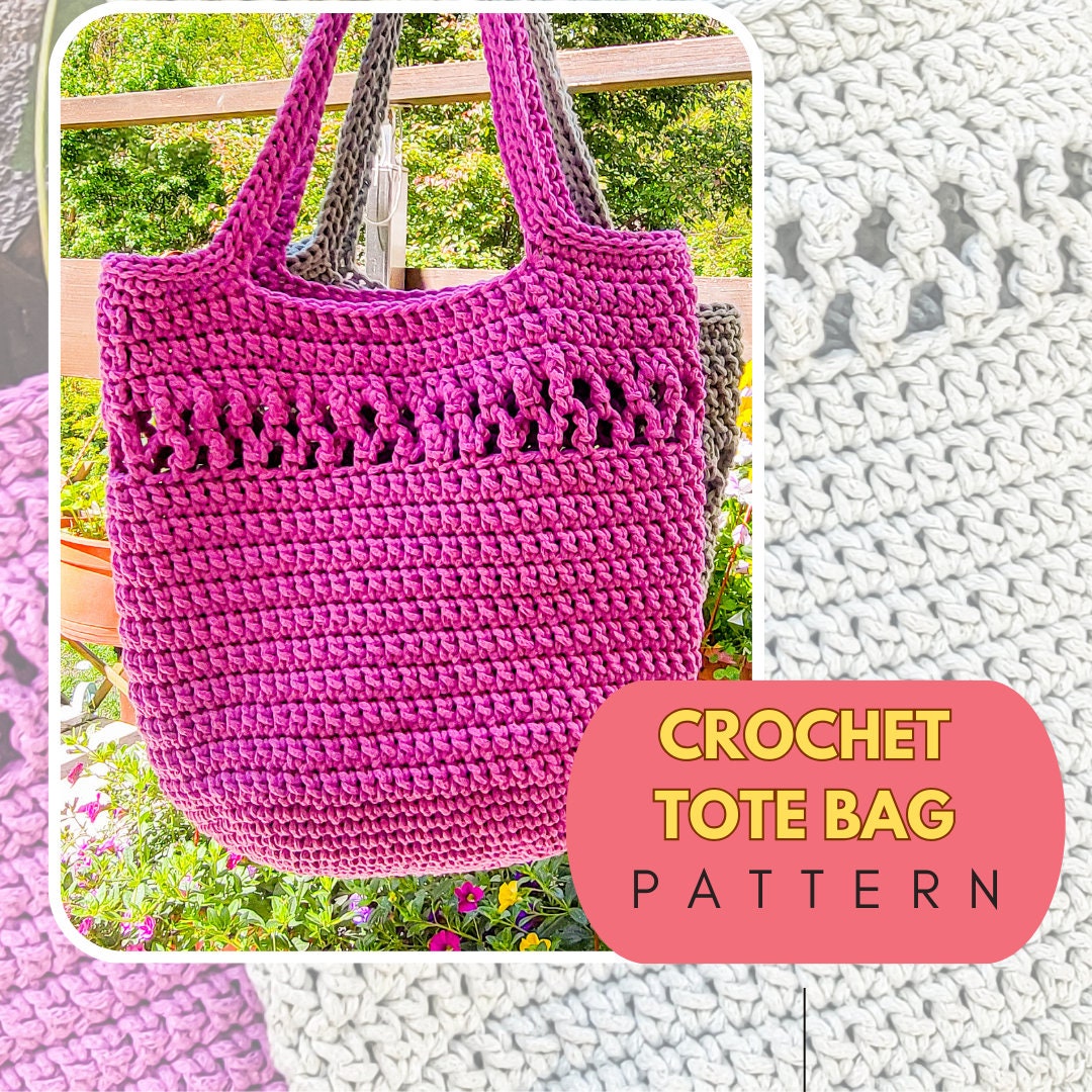 Crochet Shopper Bag Pattern, Fashion Desing Tote Bag Pdf Instant ...
