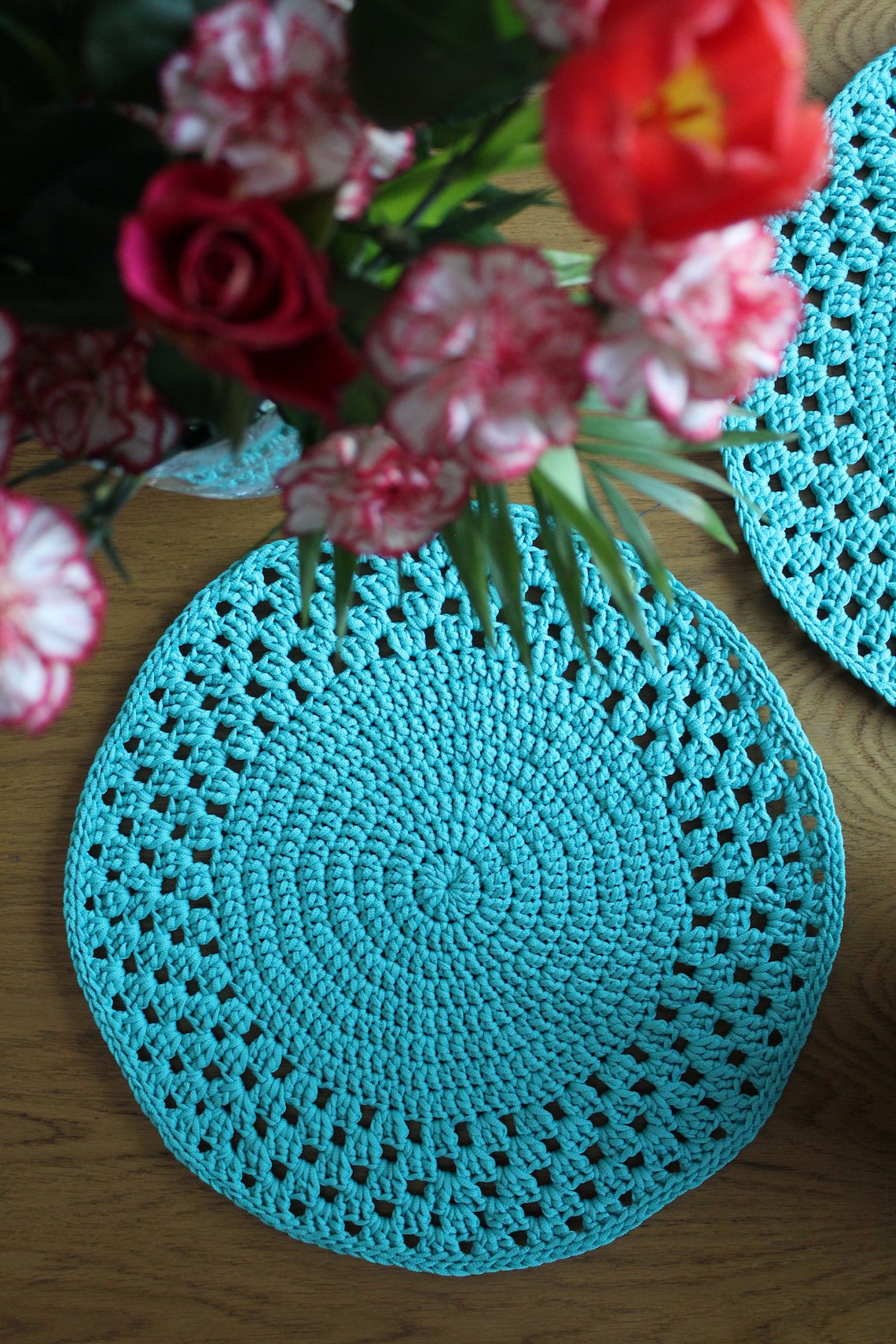 Crochet Round Placemat Pattern, Easy Table Mat Crochet Pattern. Pdf ...