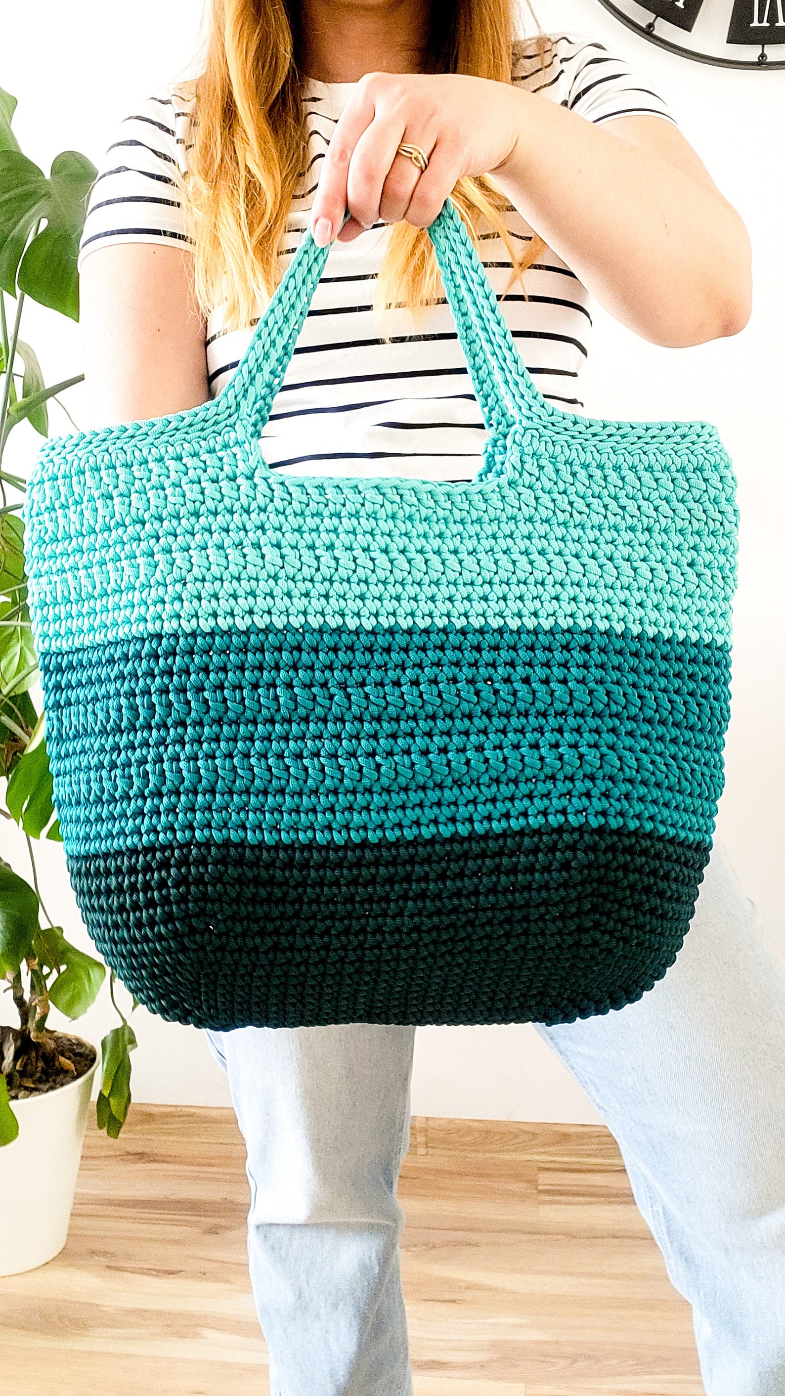 Crochet Bag Pattern Tote, Handmade Diy Crochet Bag Instruction Step by ...