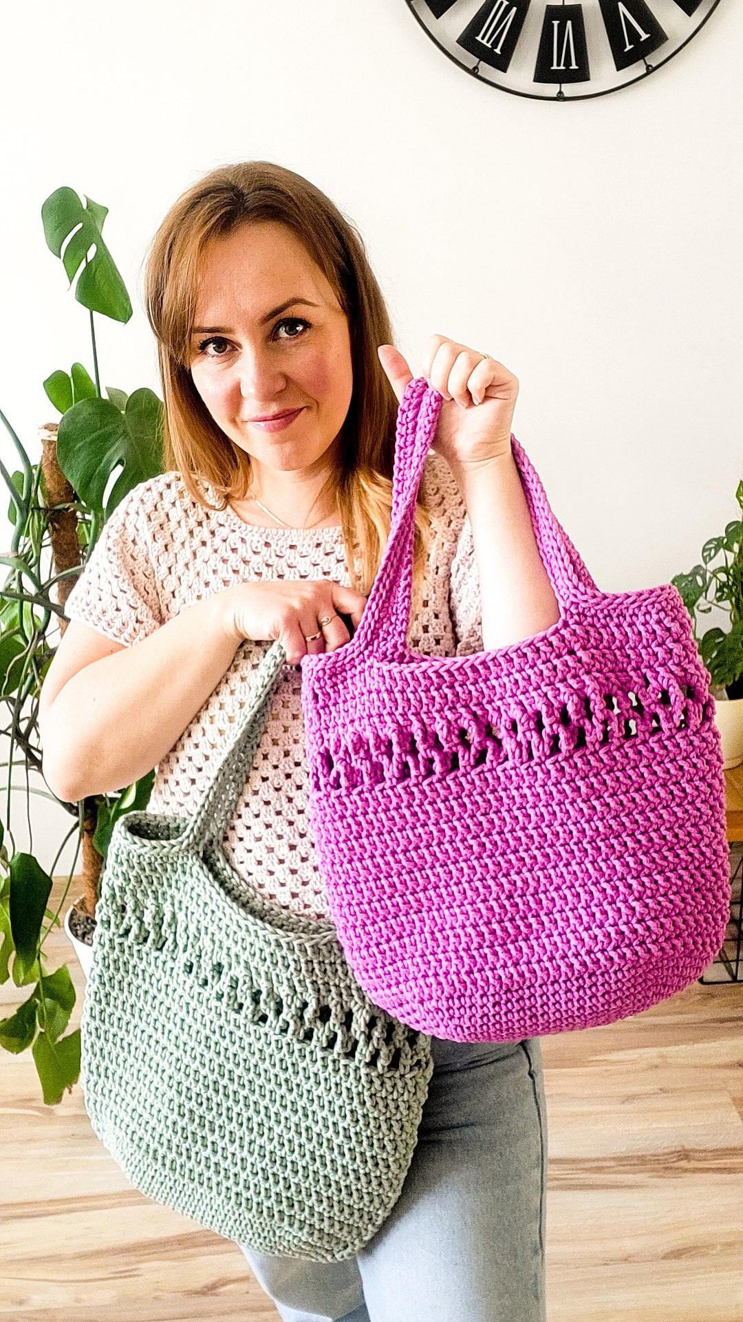 Crochet Shopper Bag Pattern, Fashion Desing Tote Bag Pdf Instant ...
