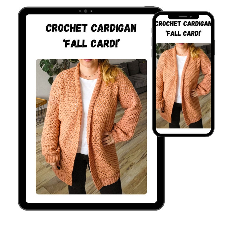 Fall Crochet Cardigan Pattern PDF - Granny Stitch Sweater XS-XL. Easy ...