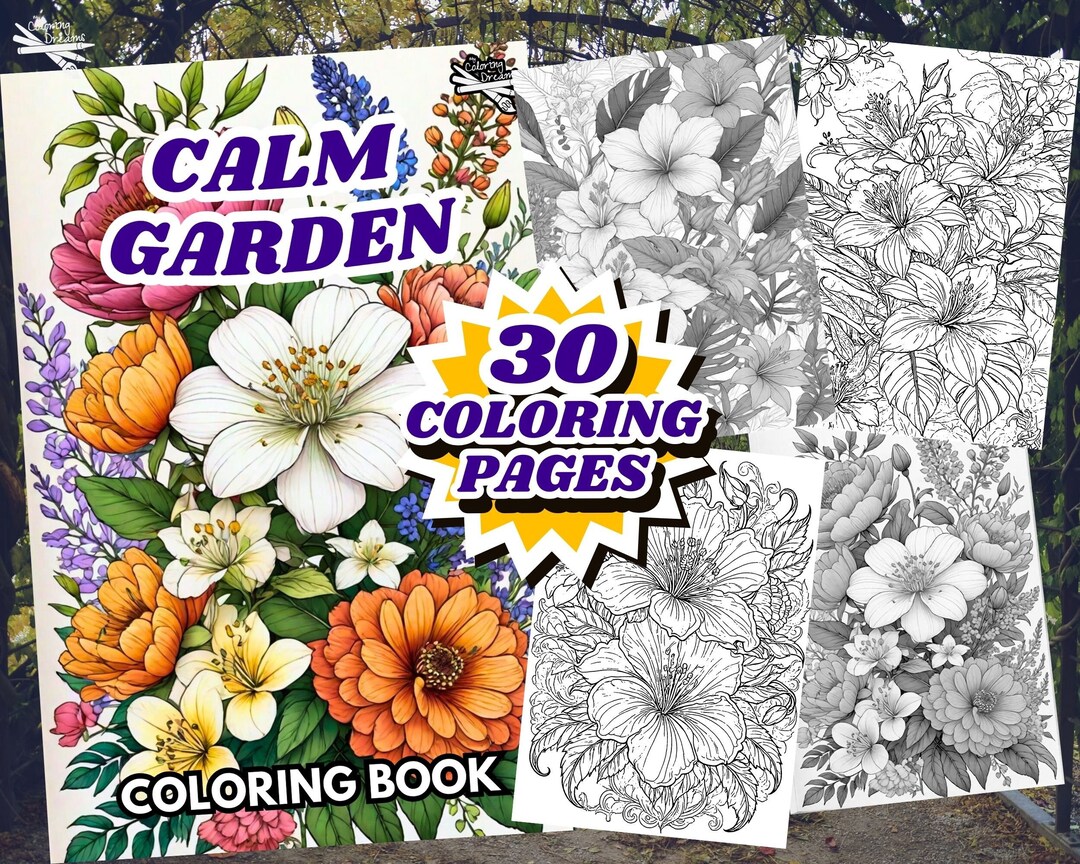 30 Calm Garden Coloring Pages Adults Kids Instant Download - Etsy