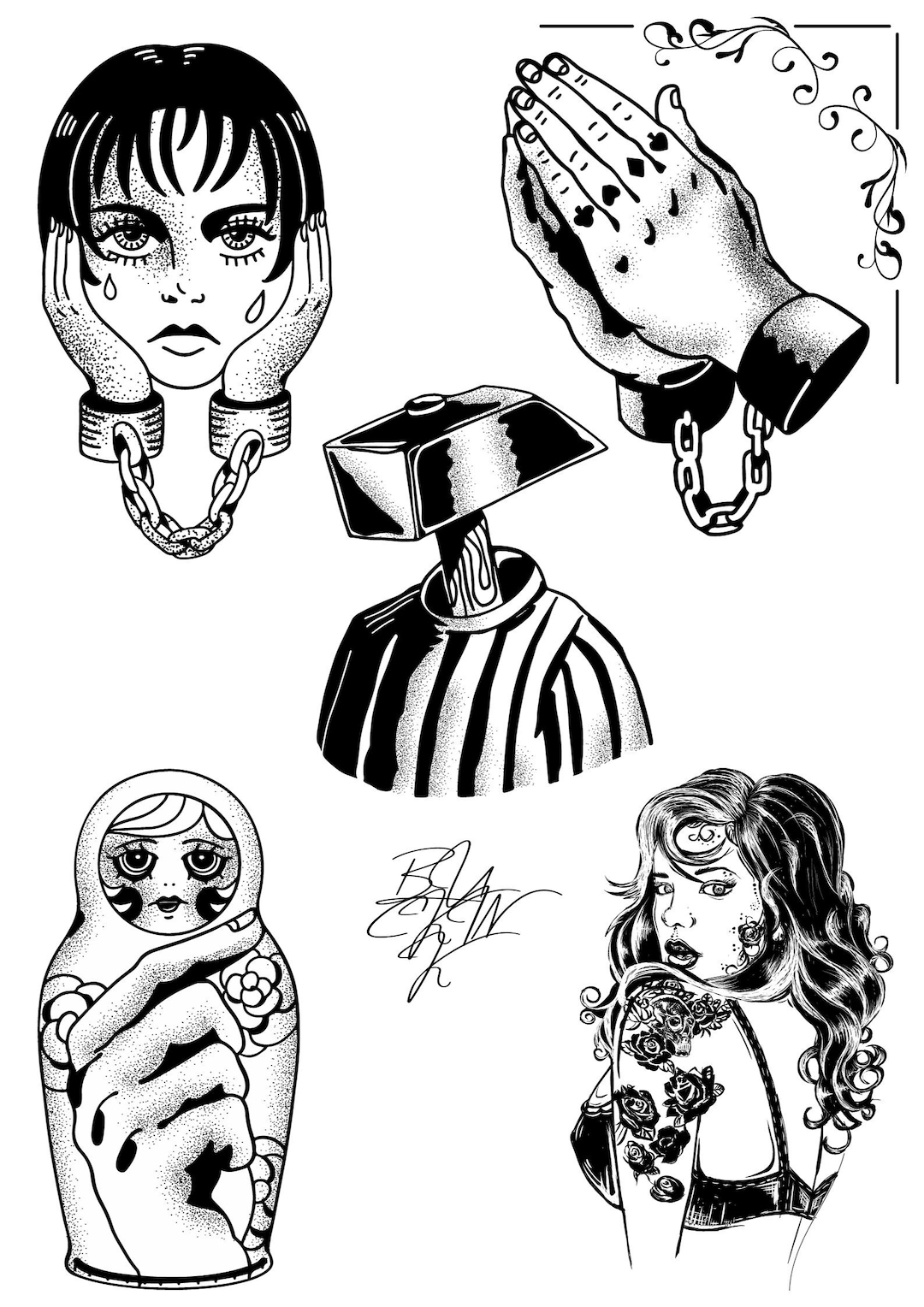 Unique Tattoo Flash Sheet - Etsy