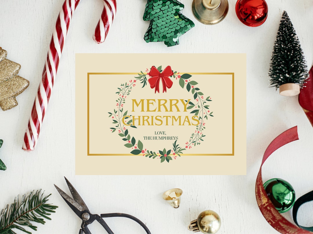 Editable Merry Christmas Card Instant Digital Download - Etsy