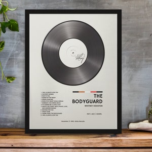 The Bodyguard Album Cover Print, Whitney Houston Vinyl Art, Classic ...