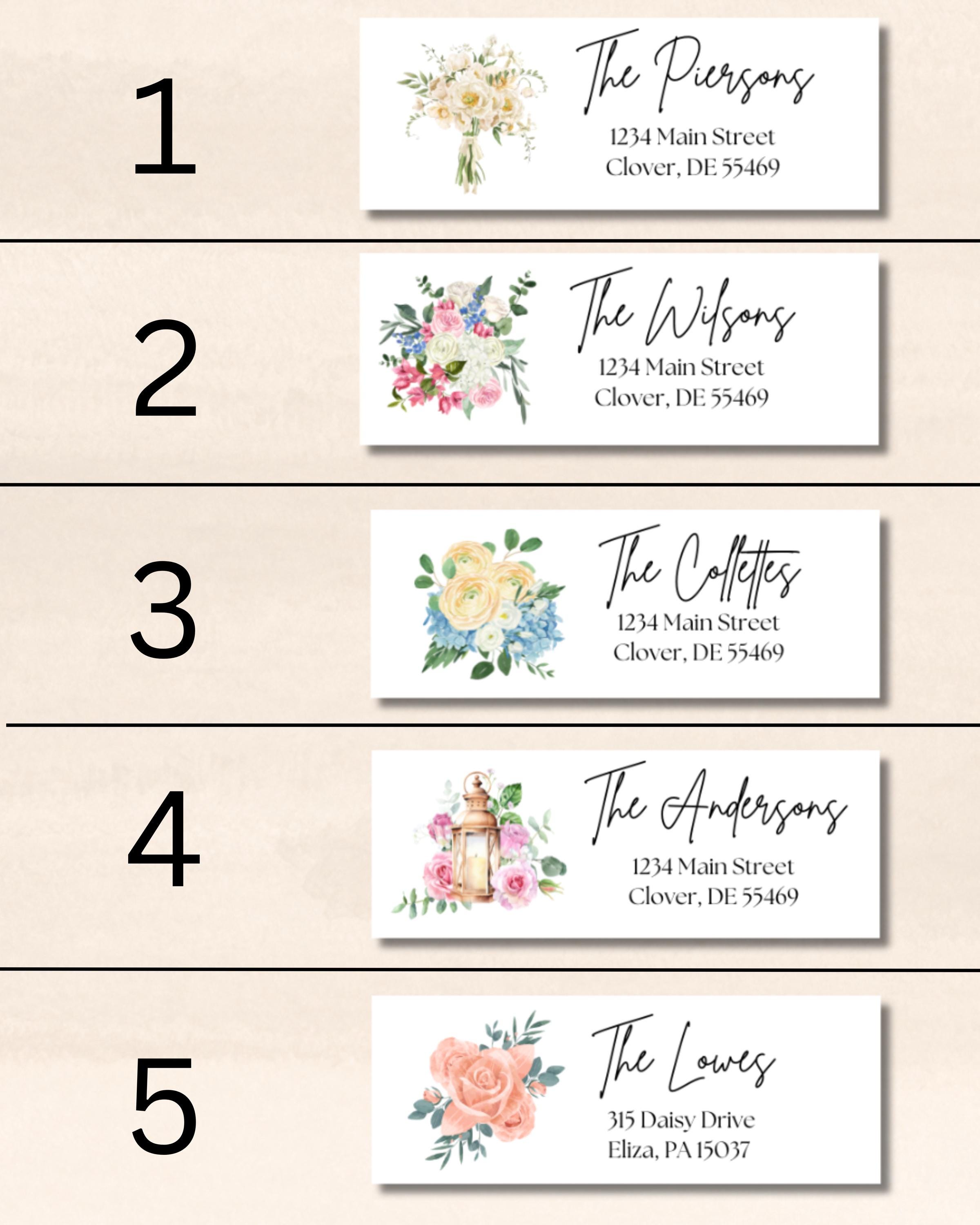 Floral Wedding Return Address Labels: Personalized Mailing Stickers - Etsy