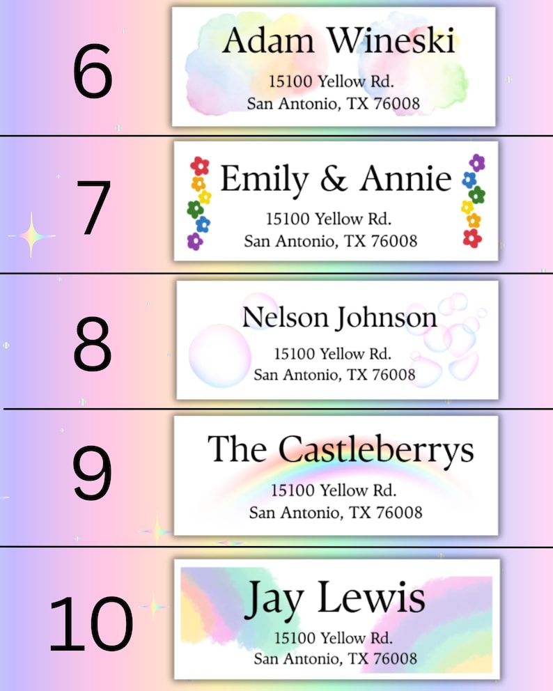 Custom Colorful Rainbow Return Address Labels: Glossy or Matte Stickers ...