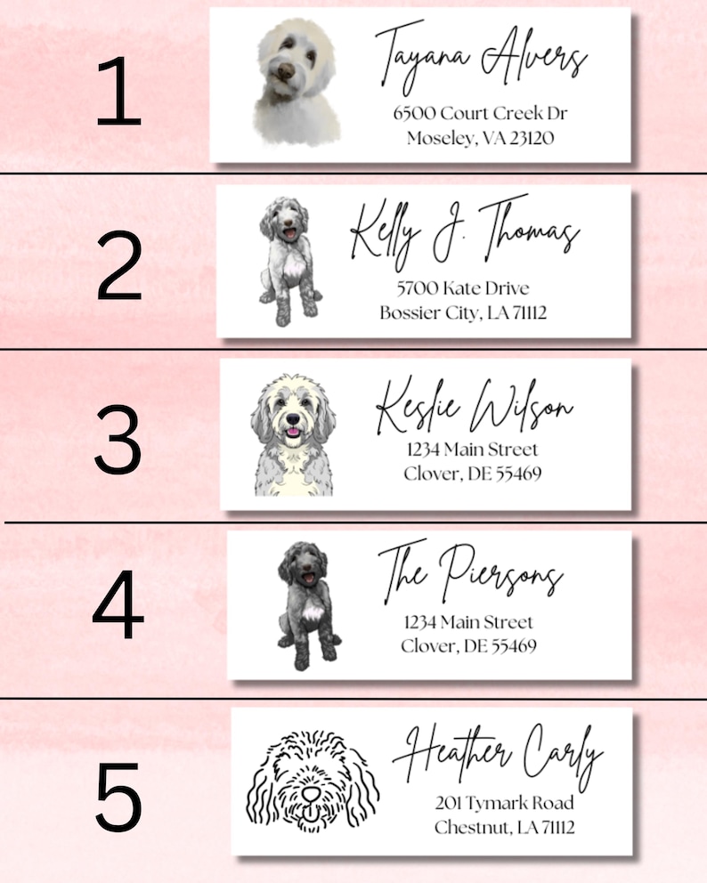 Custom Goldendoodle Dog Return Address Stickers: Personalized Doodle ...