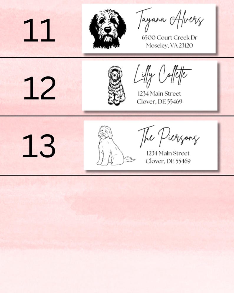 Custom Goldendoodle Dog Return Address Stickers: Personalized Doodle ...