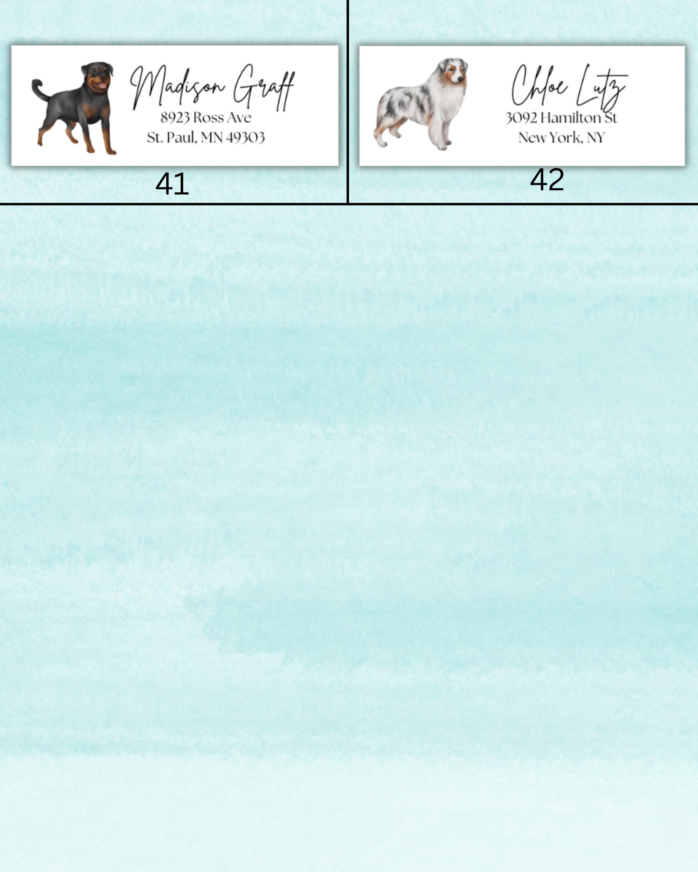 Custom Dog Breed Return Address Labels: Personalized Stickers - Mailing ...