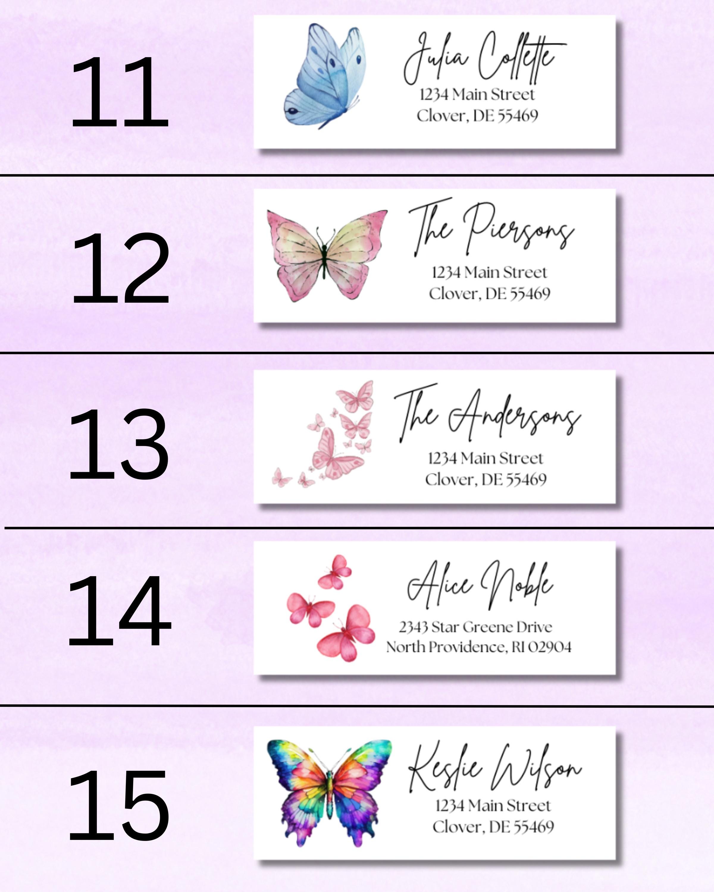 Custom Butterfly Return Address Labels: Personalized Butterfly Stickers ...