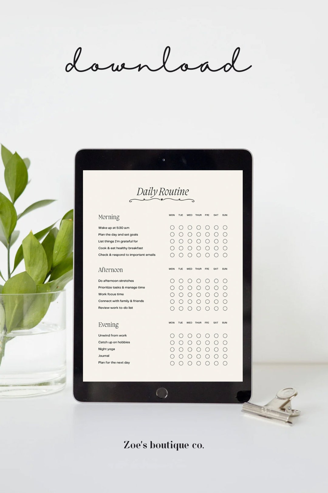 Daily Routine Printable Eekly to Do List Printable, Minimalist Weekly ...