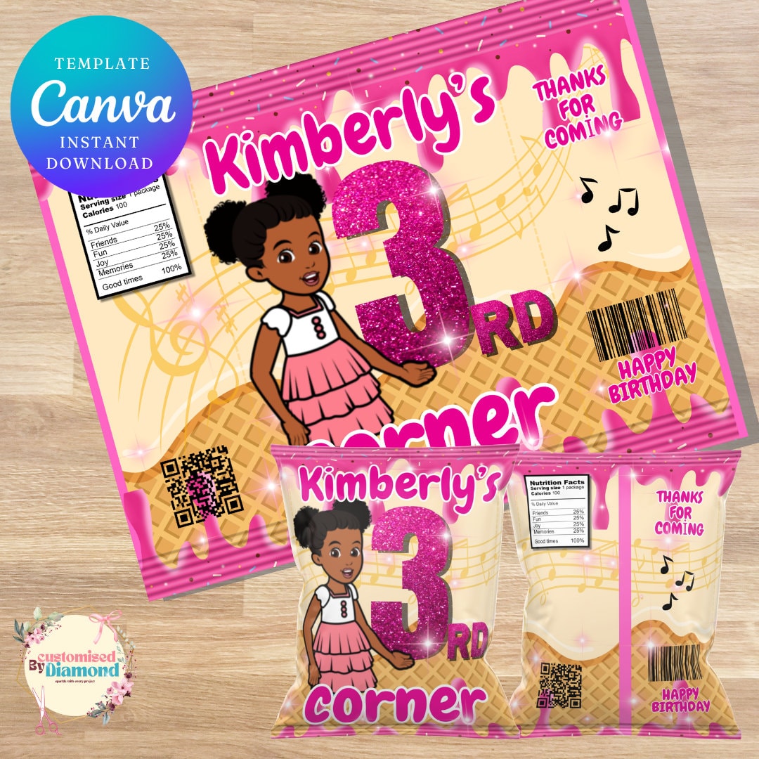 EDITABLE GRACIE'S Corner Chip Bag, Diy Instant Customisable DIGITAL ...