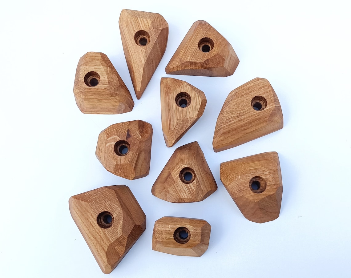 10 Holds for Climbing Polygon Shape Wooden Rock Climbing Holds Climber ...