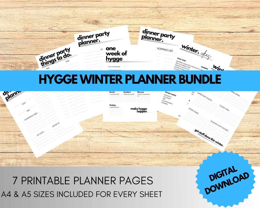Printable Hygge Winter Planner Seasonal A4 A5 Printable - Etsy