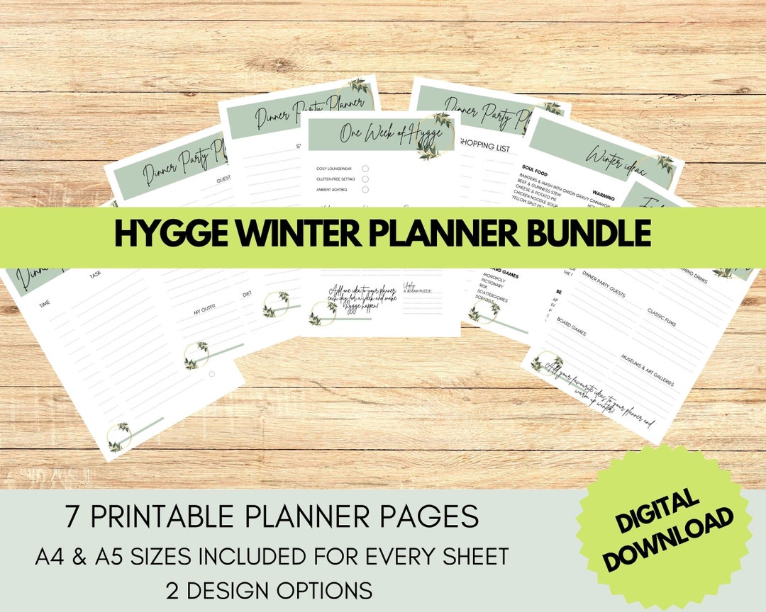 Printable Hygge Winter Planner Seasonal A4 A5 Printable - Etsy