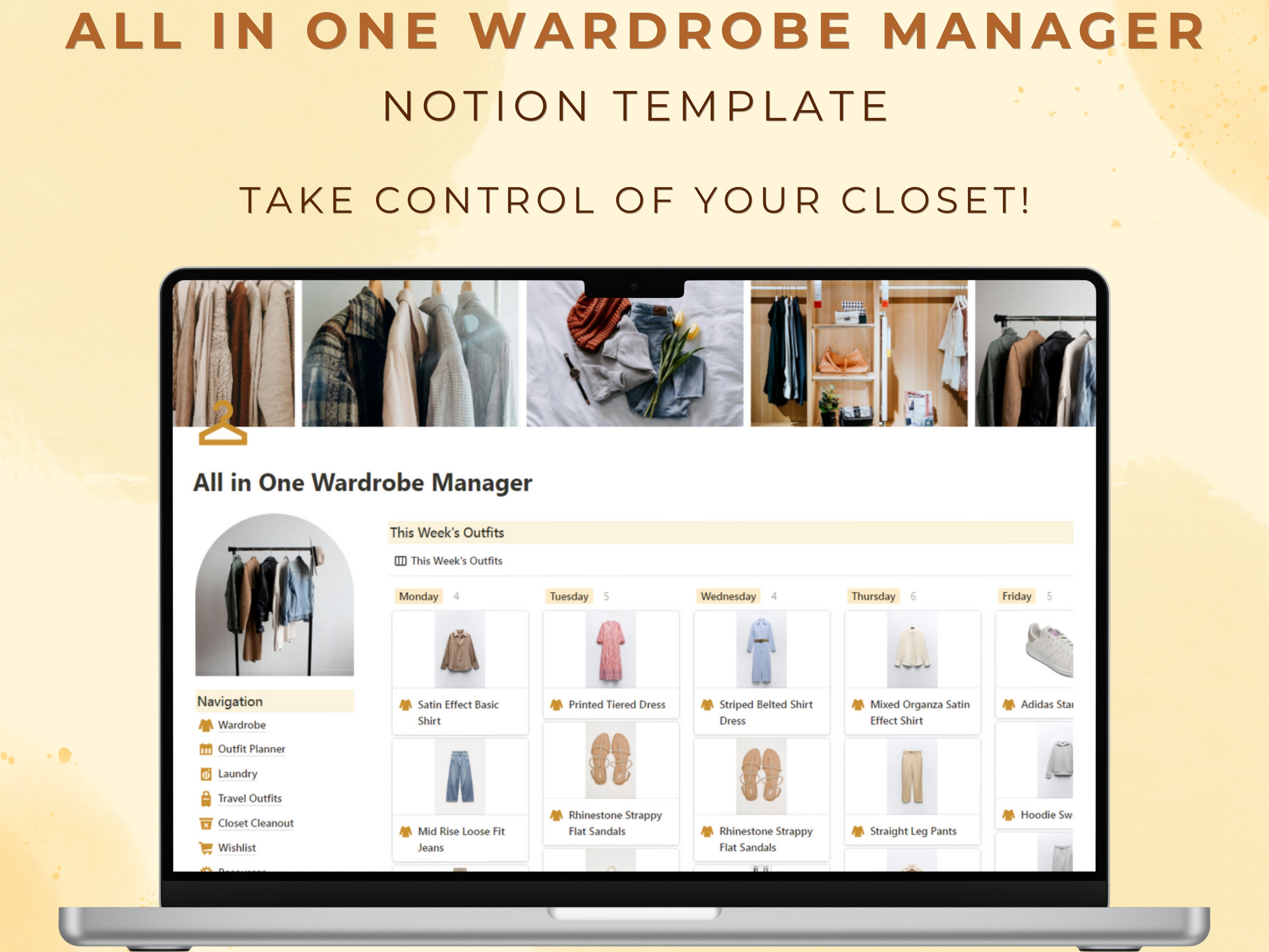 Notion Template Wardrobe Manager Outfit Planner Aesthetic Notion ...