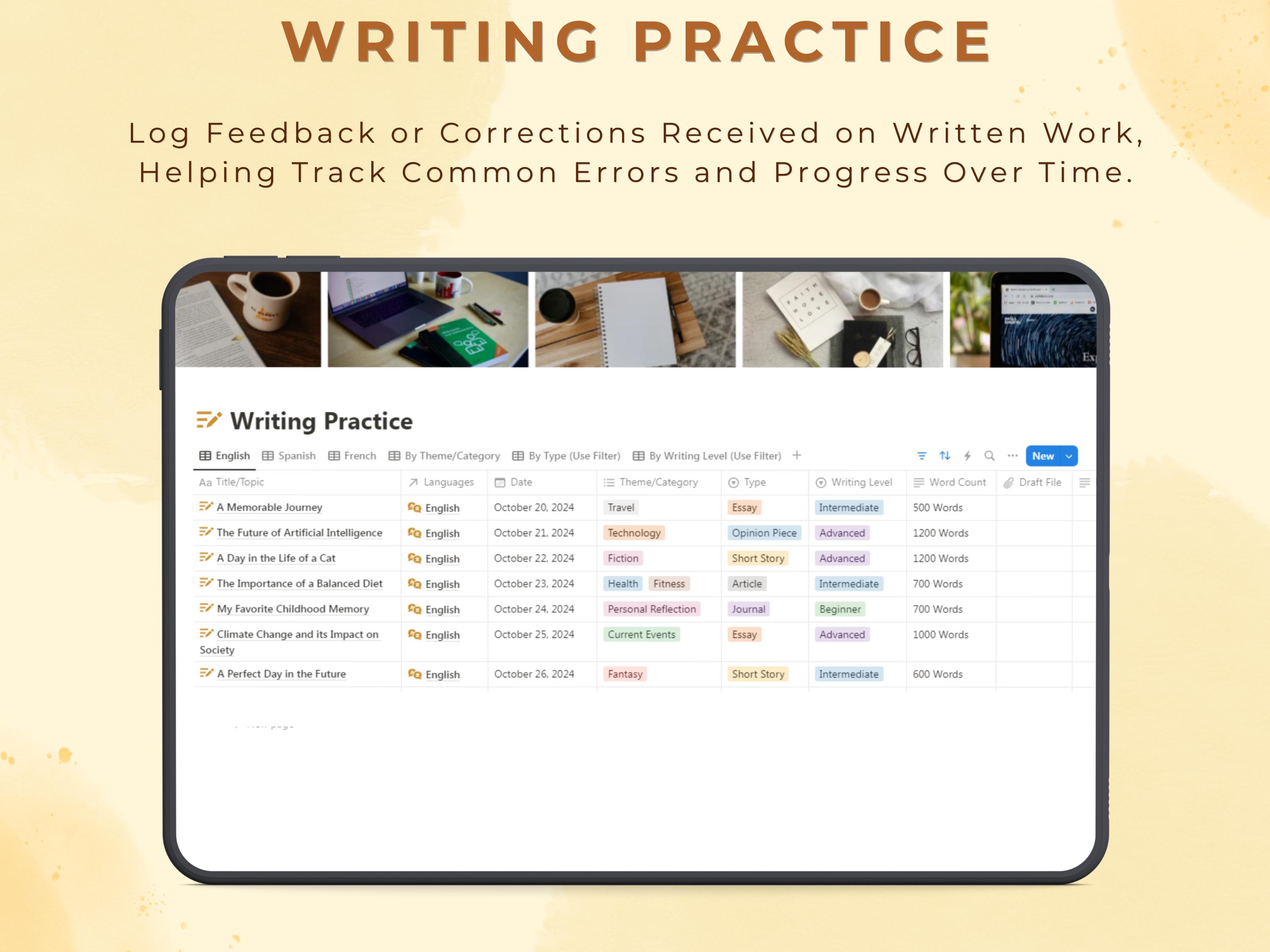 Notion Template Language Learning Hub for Multiple Languages Aesthetic ...