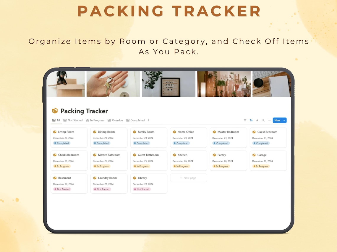 Notion Template Moving Planner Packing Tracker Move Checklist Expense ...