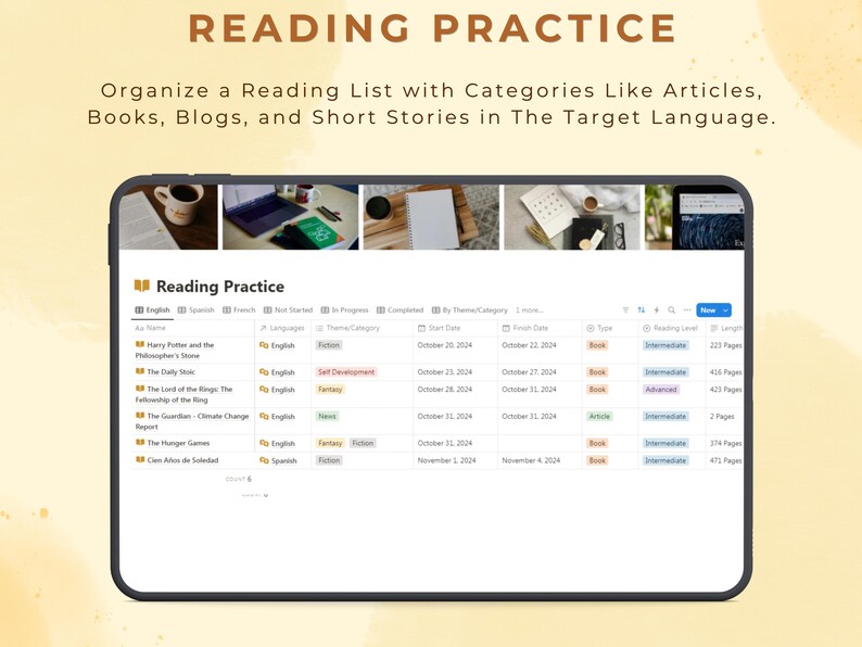 Notion Template Language Learning Hub for Multiple Languages Aesthetic Study Learning Planner ...
