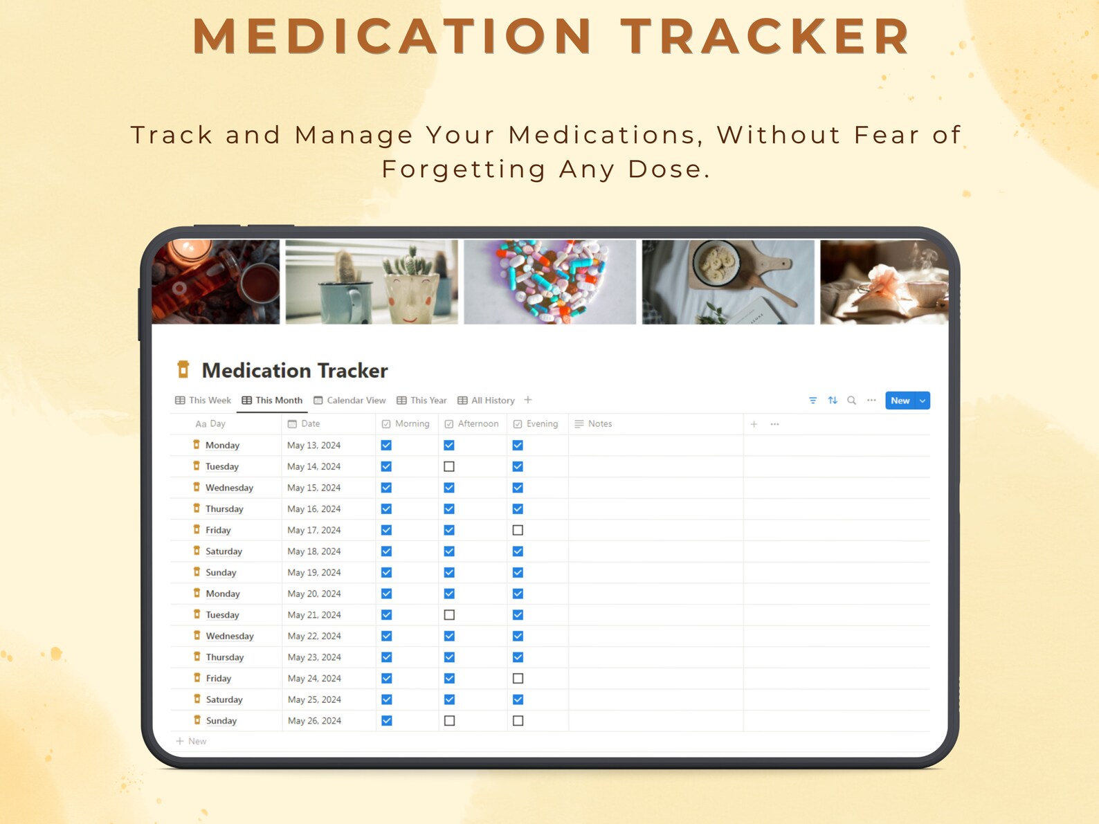 Notion Template Health Tracker Aesthetic Medical Planner Medication ...