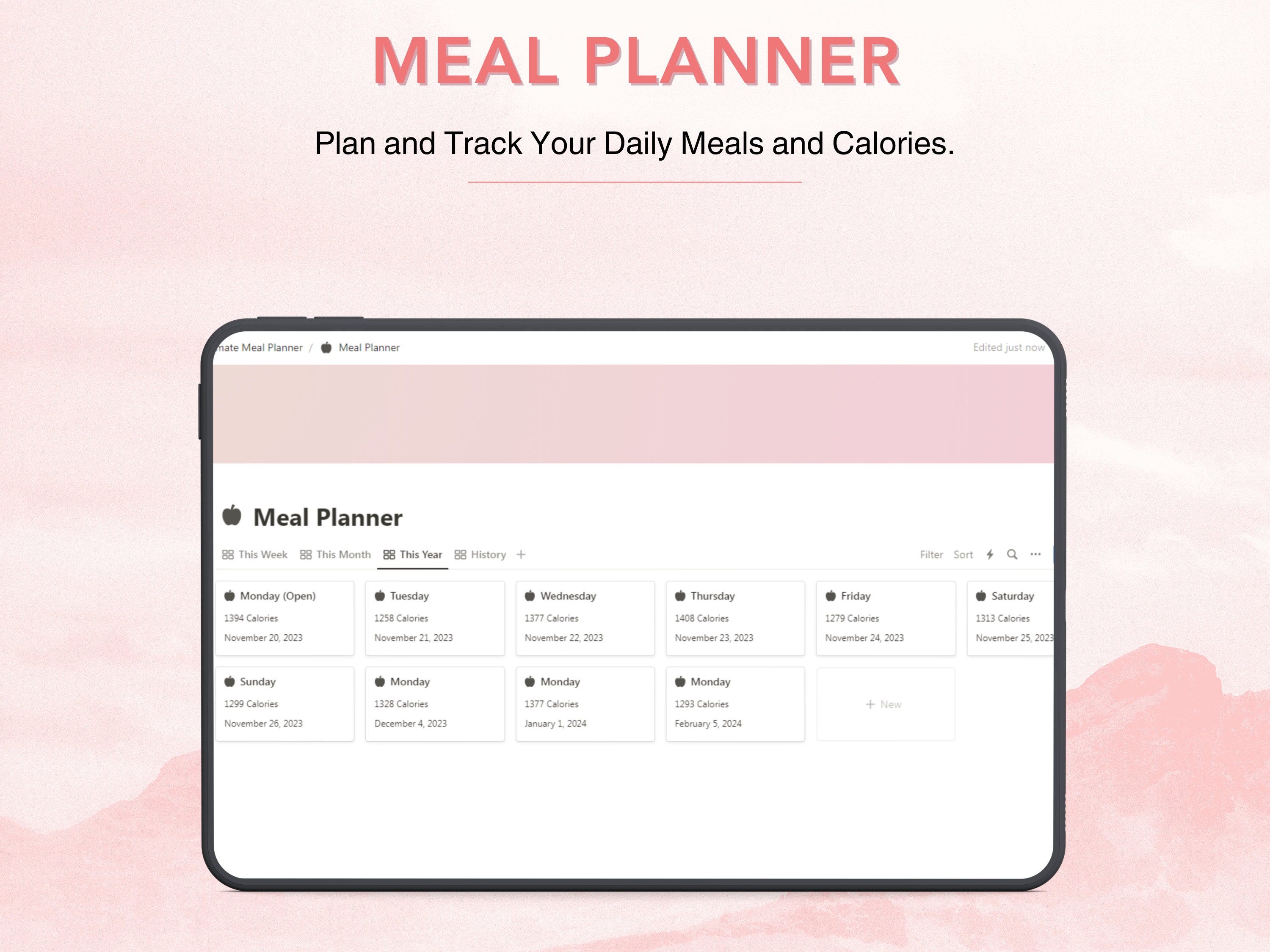 Notion Meal Planner Template All in One Aesthetic Meal - Etsy
