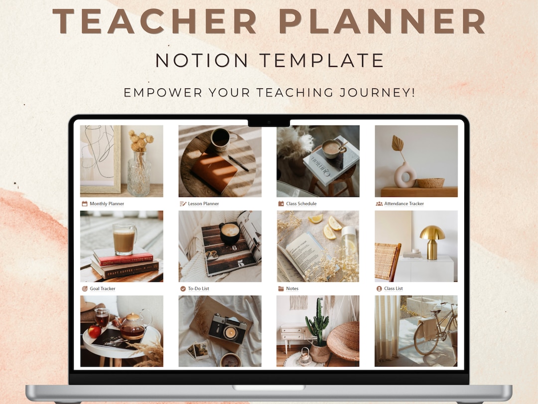 Notion Teacher Planner Template Aesthetic Notion Template for Teachers ...