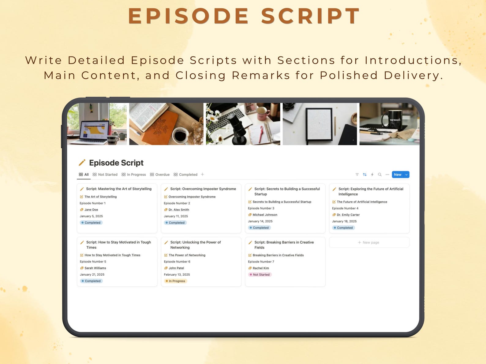 Notion Template Podcast Planner Aesthetic Podcast Tracker Production ...