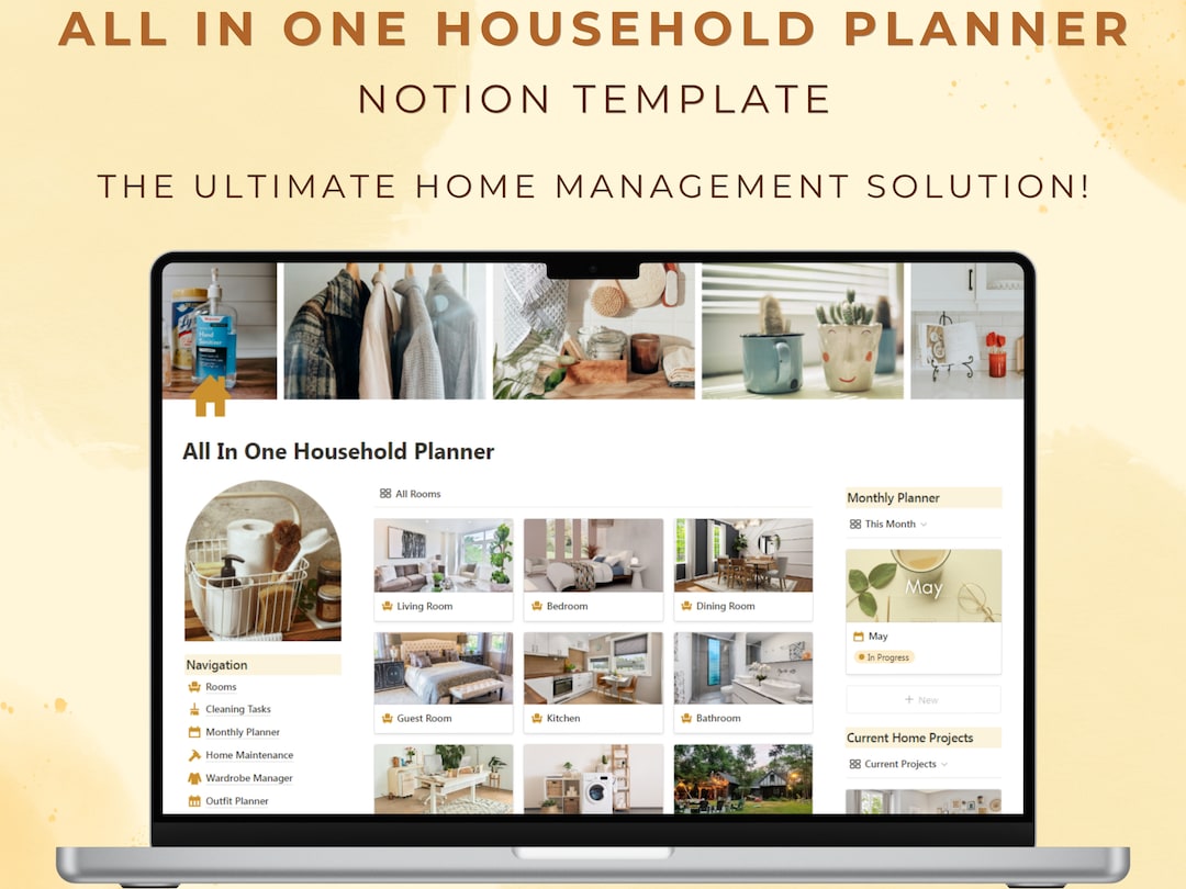 Notion Template Household Planner Home Management Cleaning Schedule ...